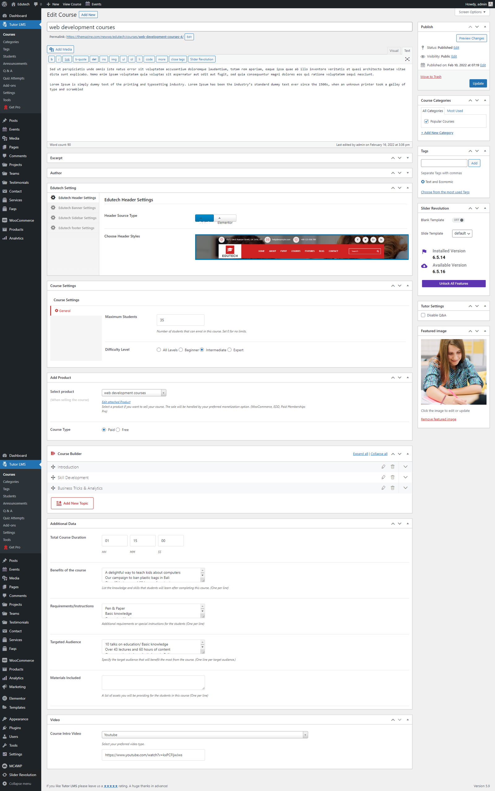 Documentation For Edutech WordPress Theme